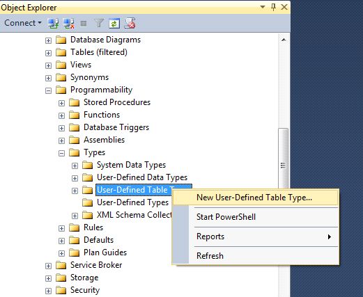 Insert And Update In SQL Using User Defined Table Type And XML